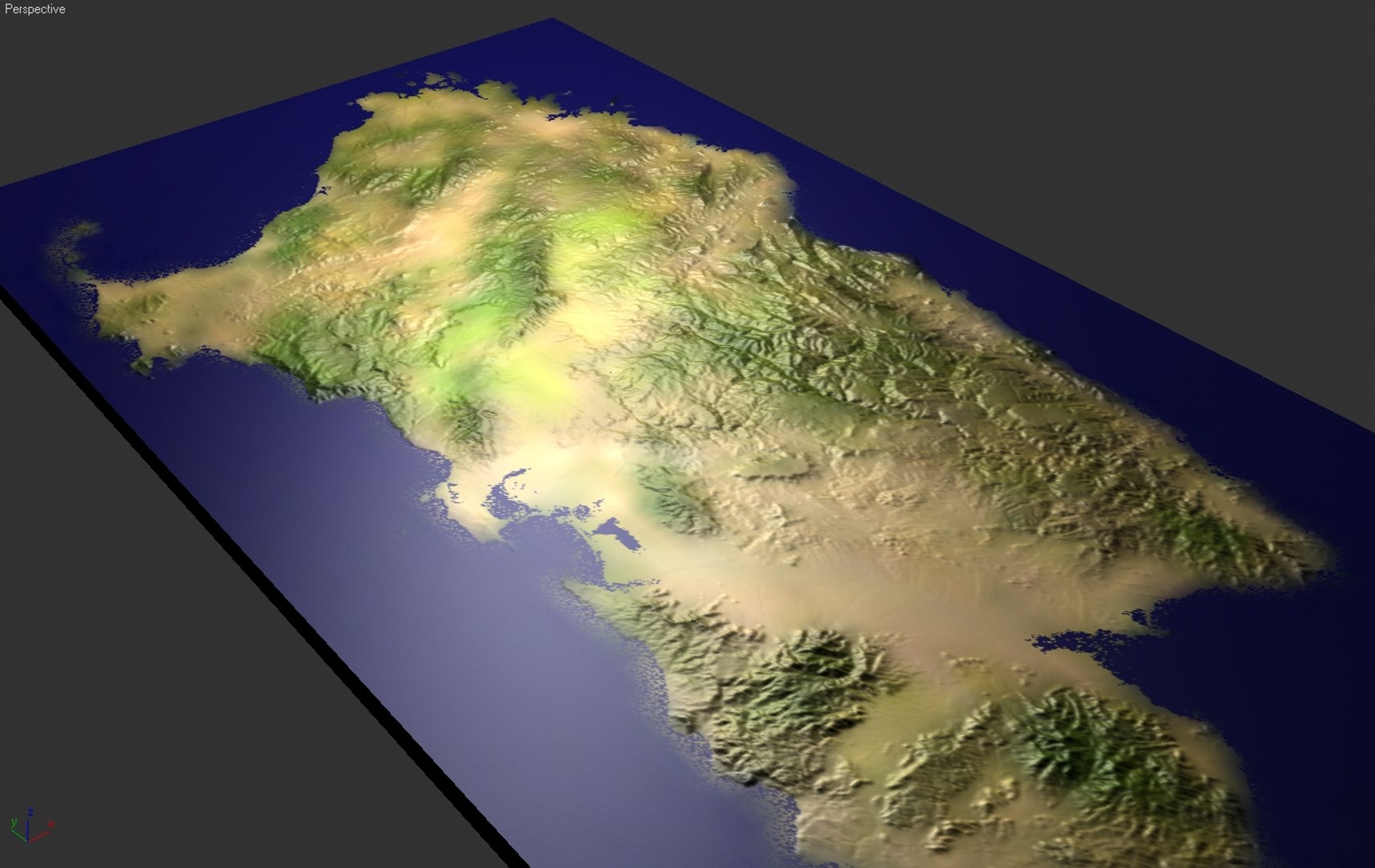 Sardinia Island Height 3d Model