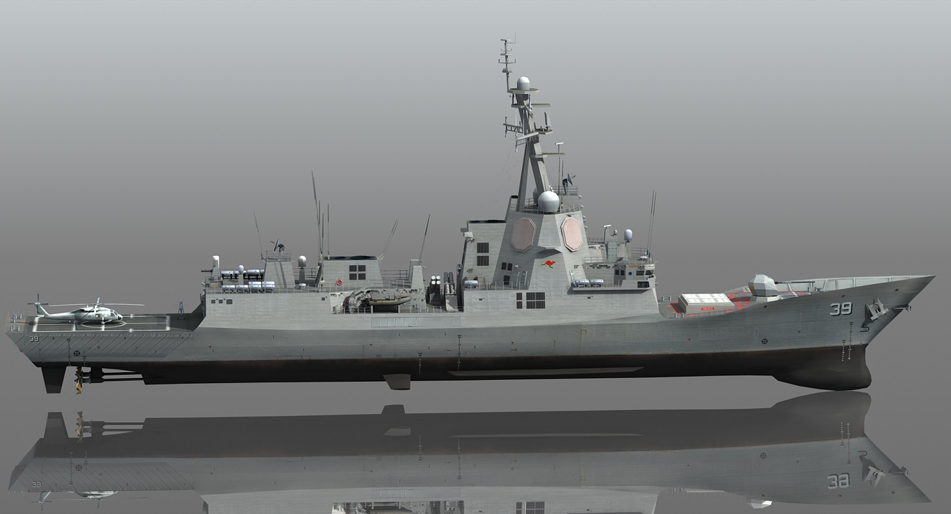 Hmas hobart class destroyer 3D - TurboSquid 1327736