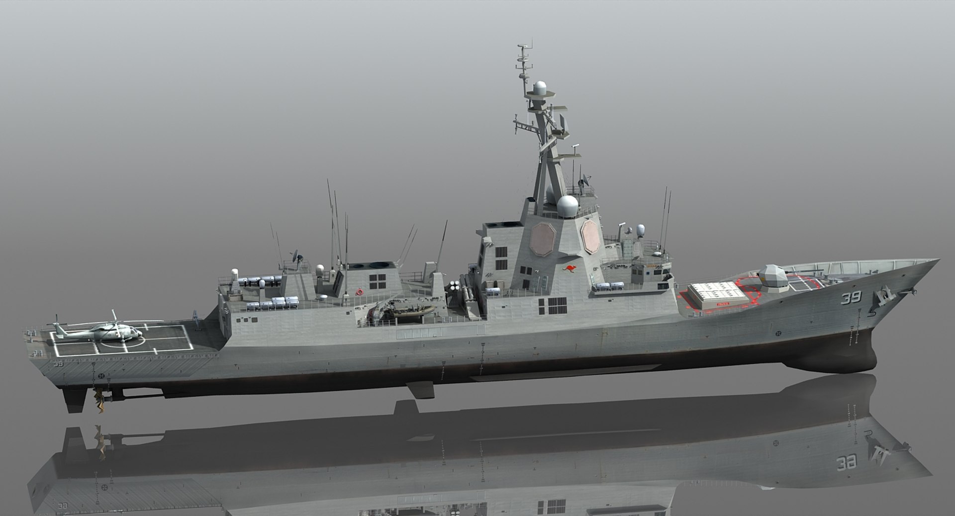 Hmas hobart class destroyer 3D - TurboSquid 1327736