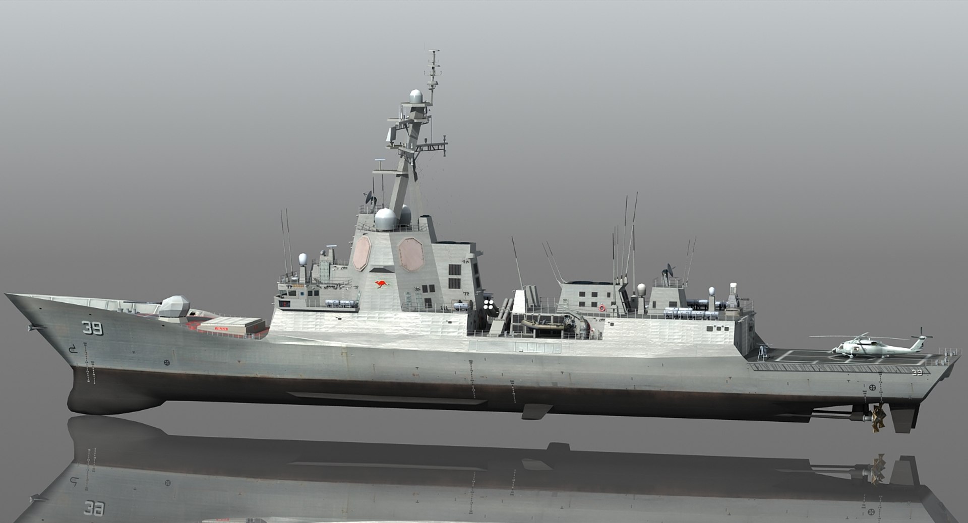 Hmas hobart class destroyer 3D - TurboSquid 1327736