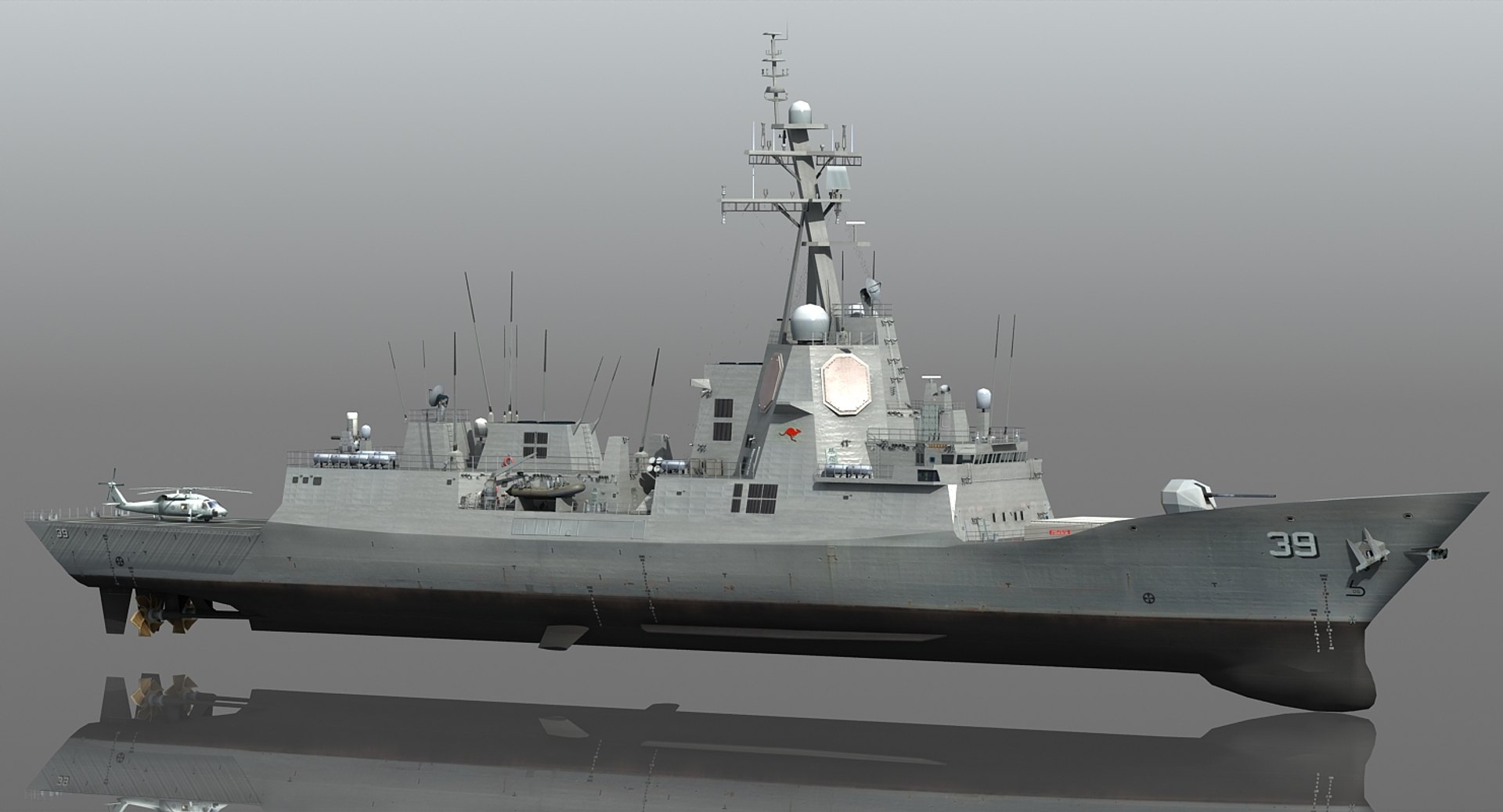 Hmas hobart class destroyer 3D - TurboSquid 1327736