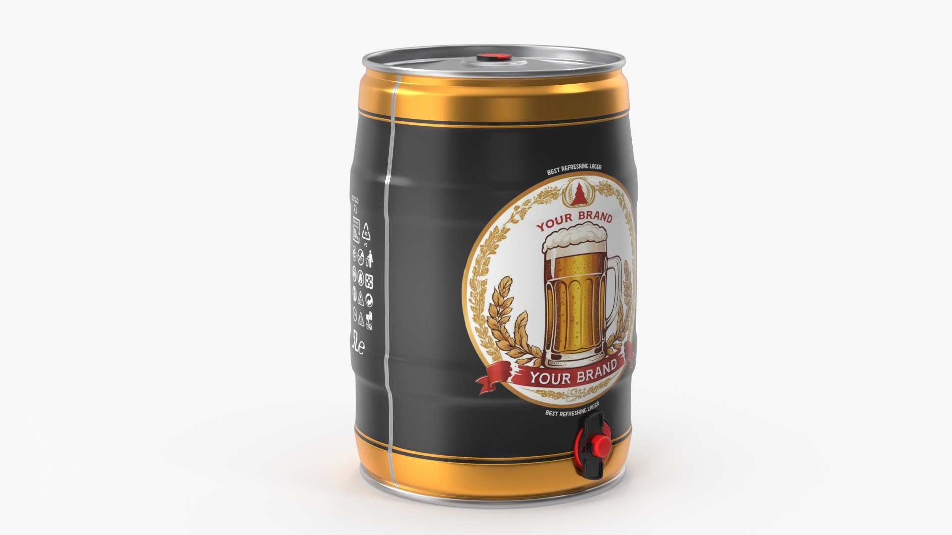 3D Model Generic Beer Keg With Tap Mockup - TurboSquid 2302369