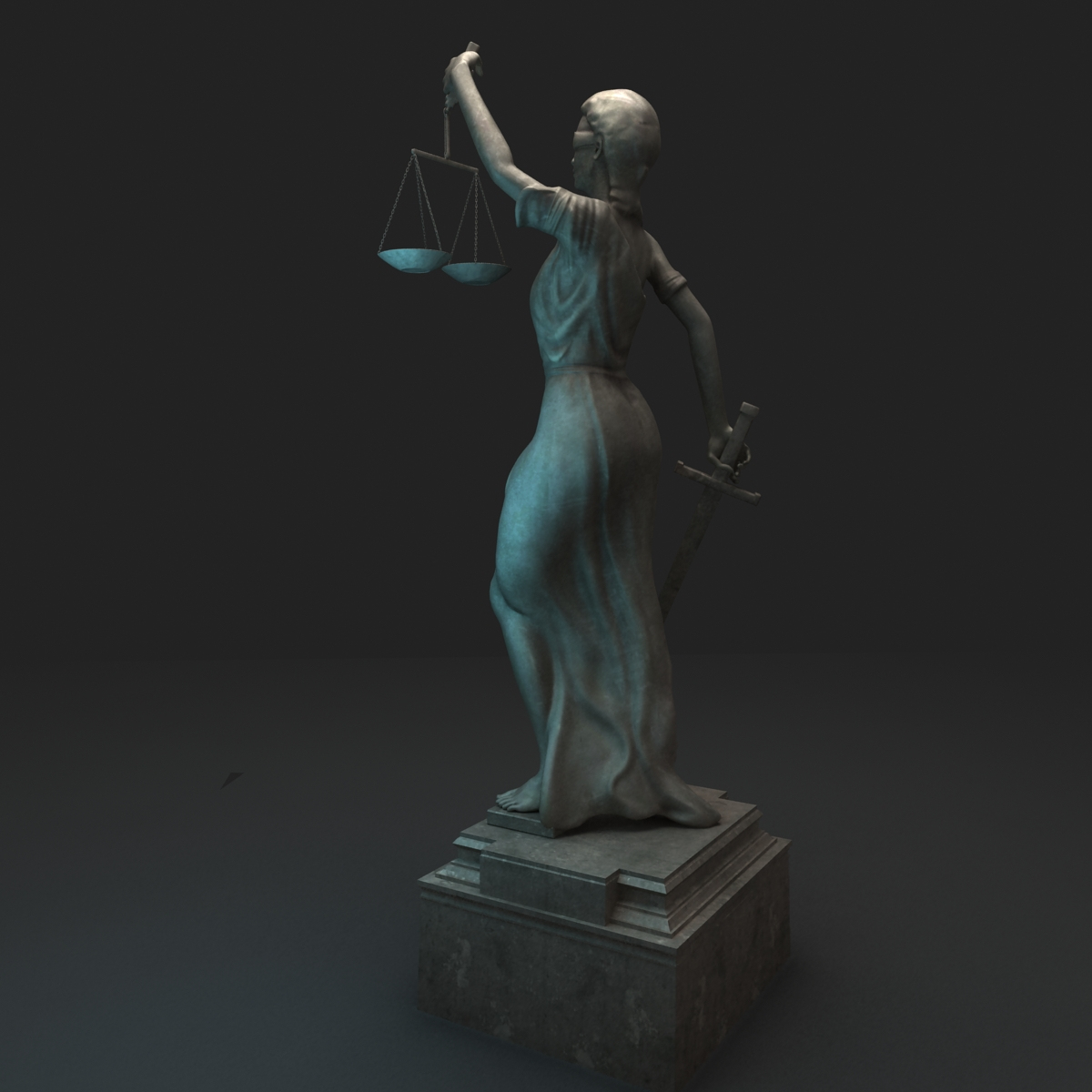 lady justice themis 3d max