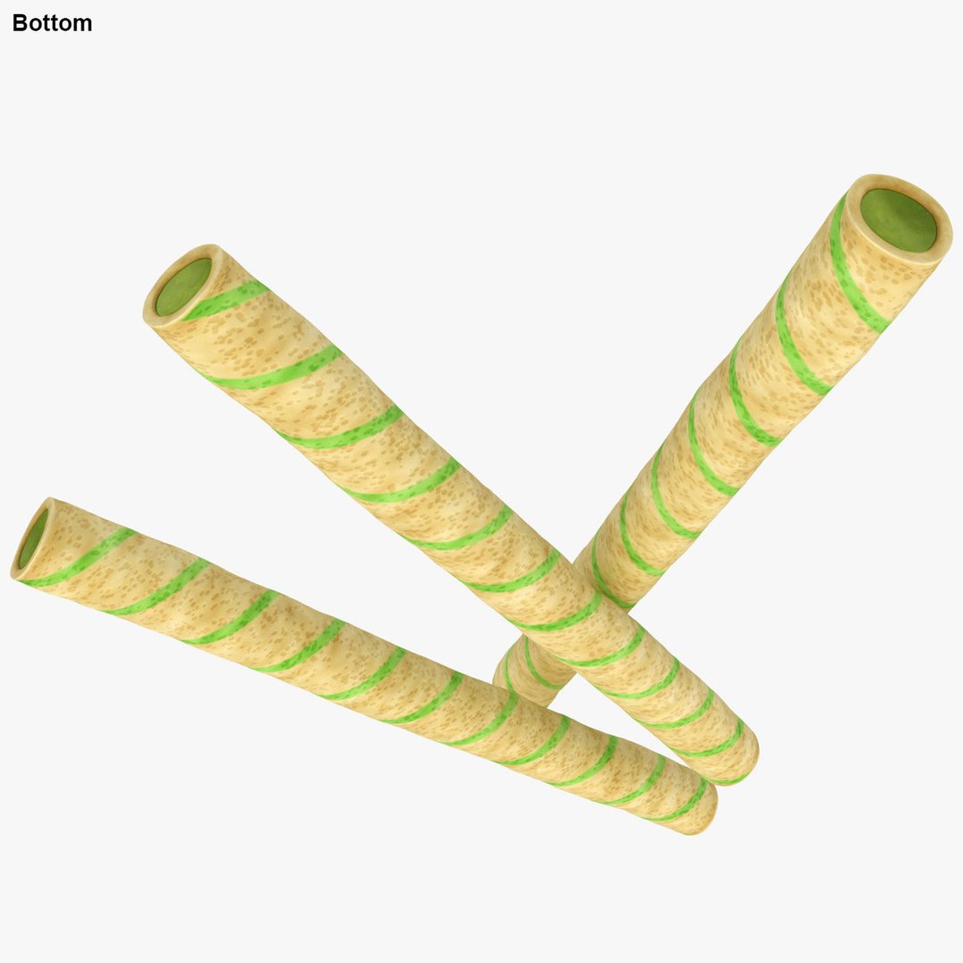 Realistic Wafer Rolls Matcha 3ds