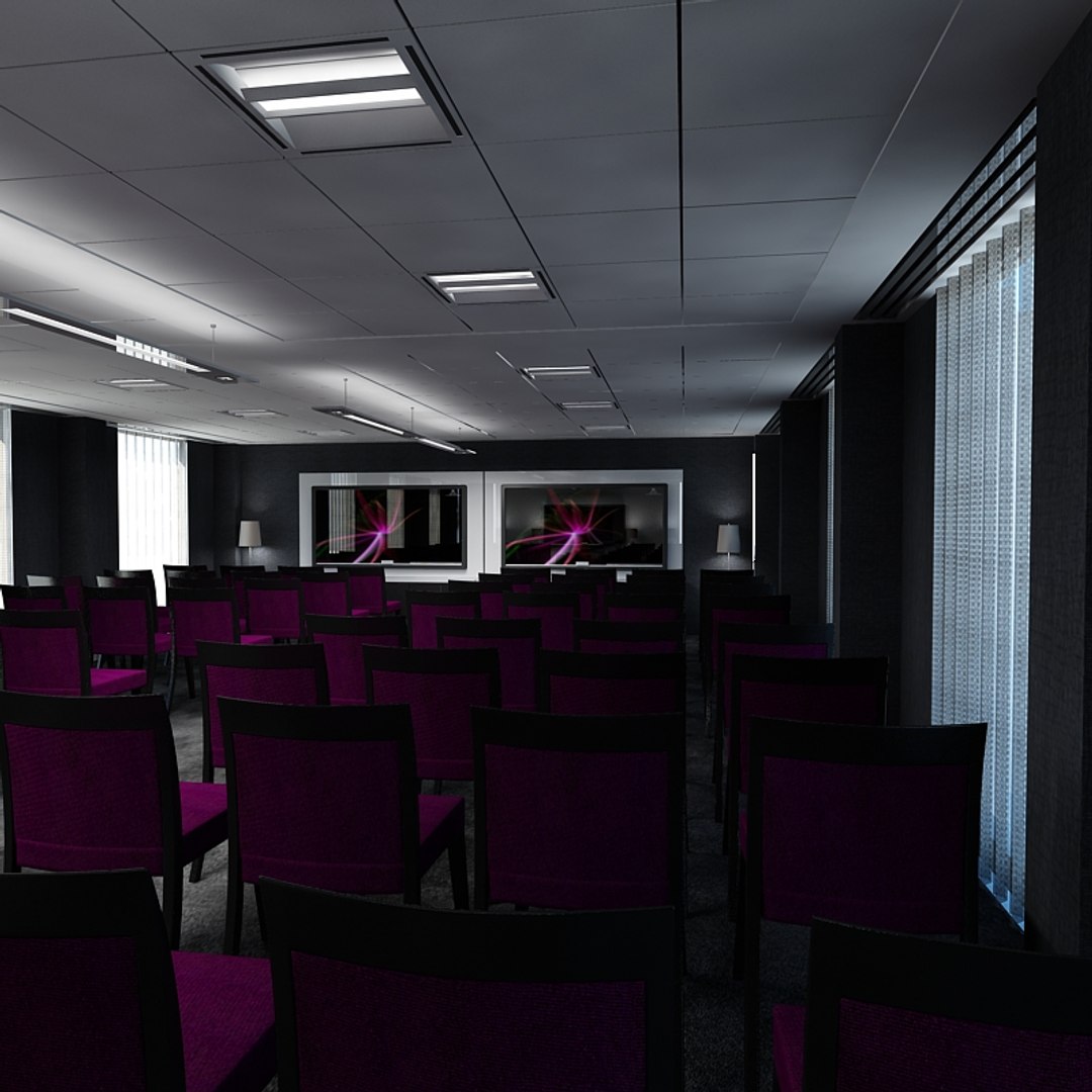 office training room interior 3d max