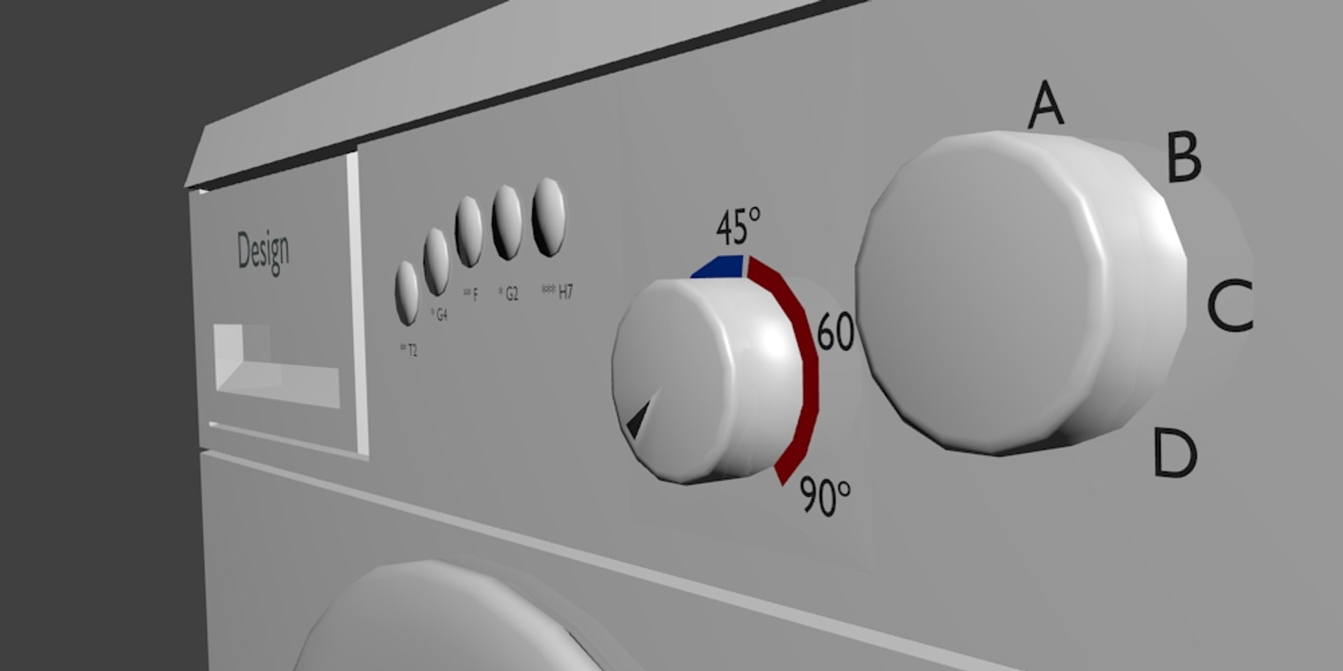 3d washing machine interior designing model