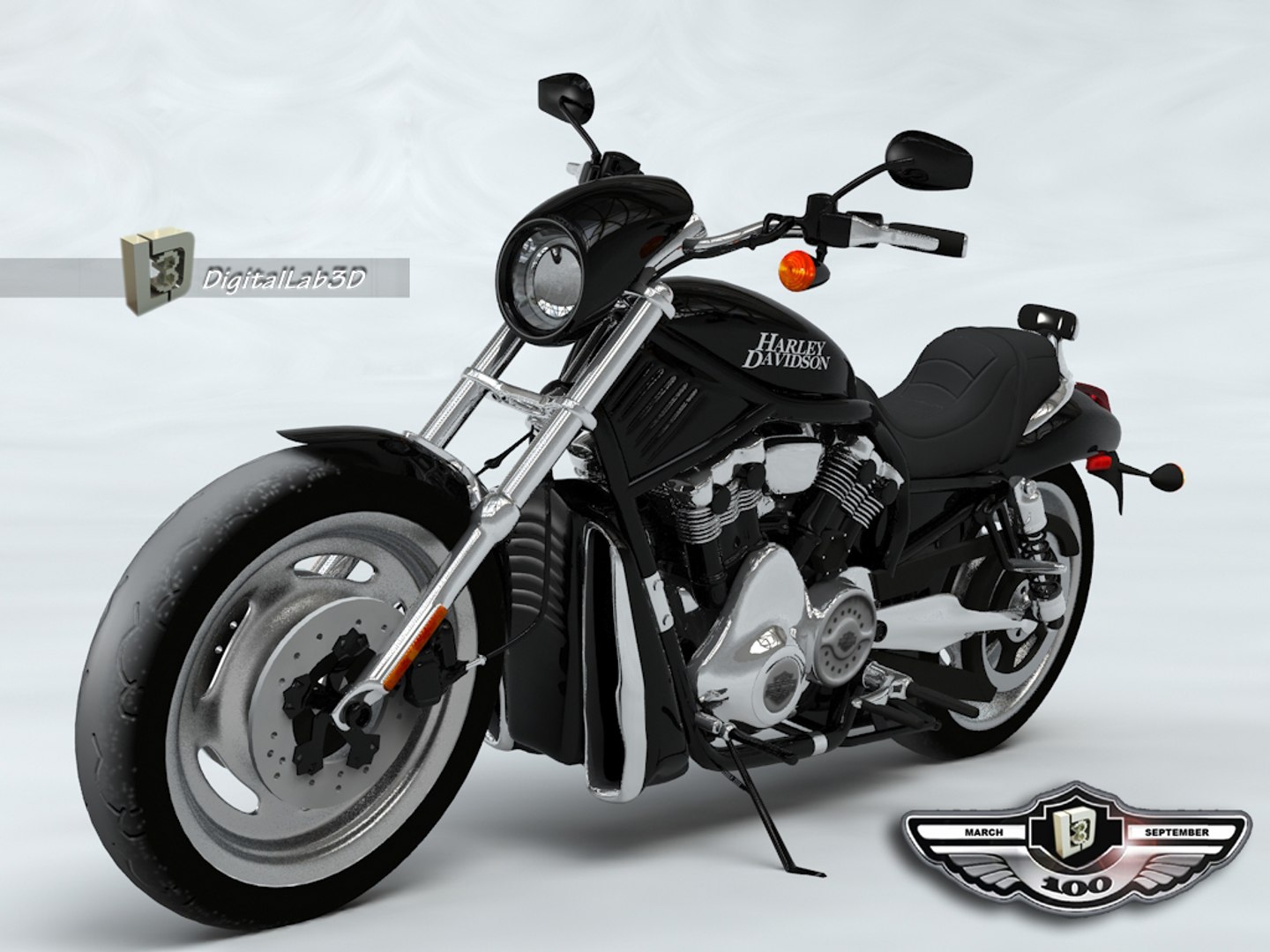 3d Model Harley Black Knight Motorcycle