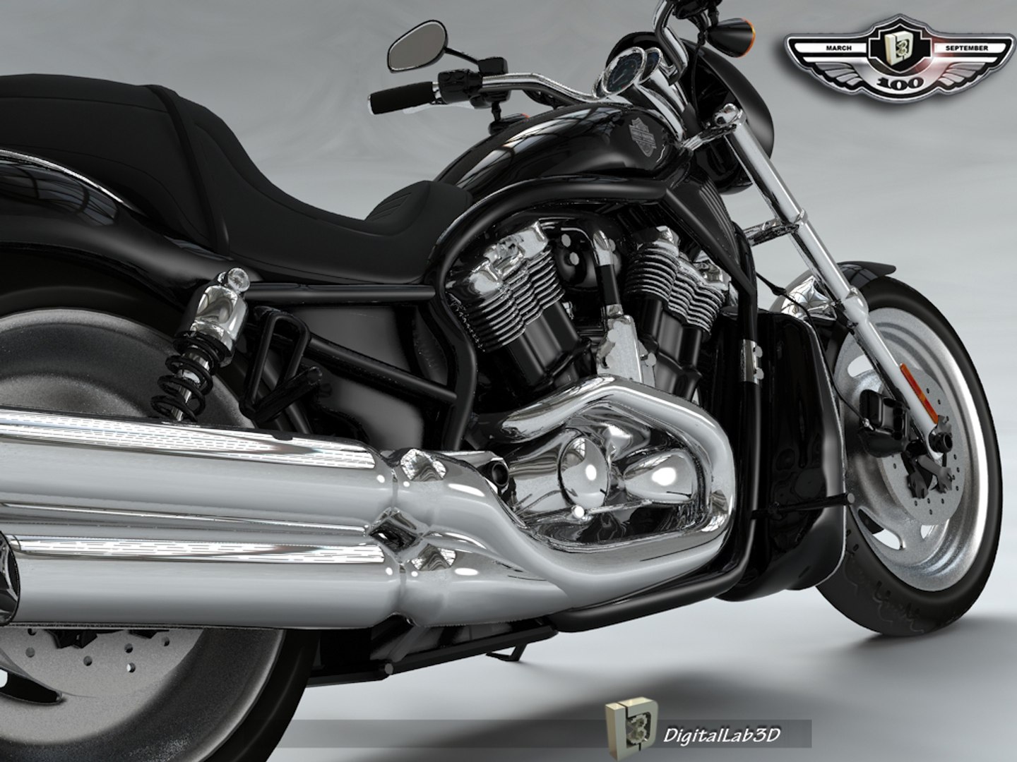 3d Model Harley Black Knight Motorcycle