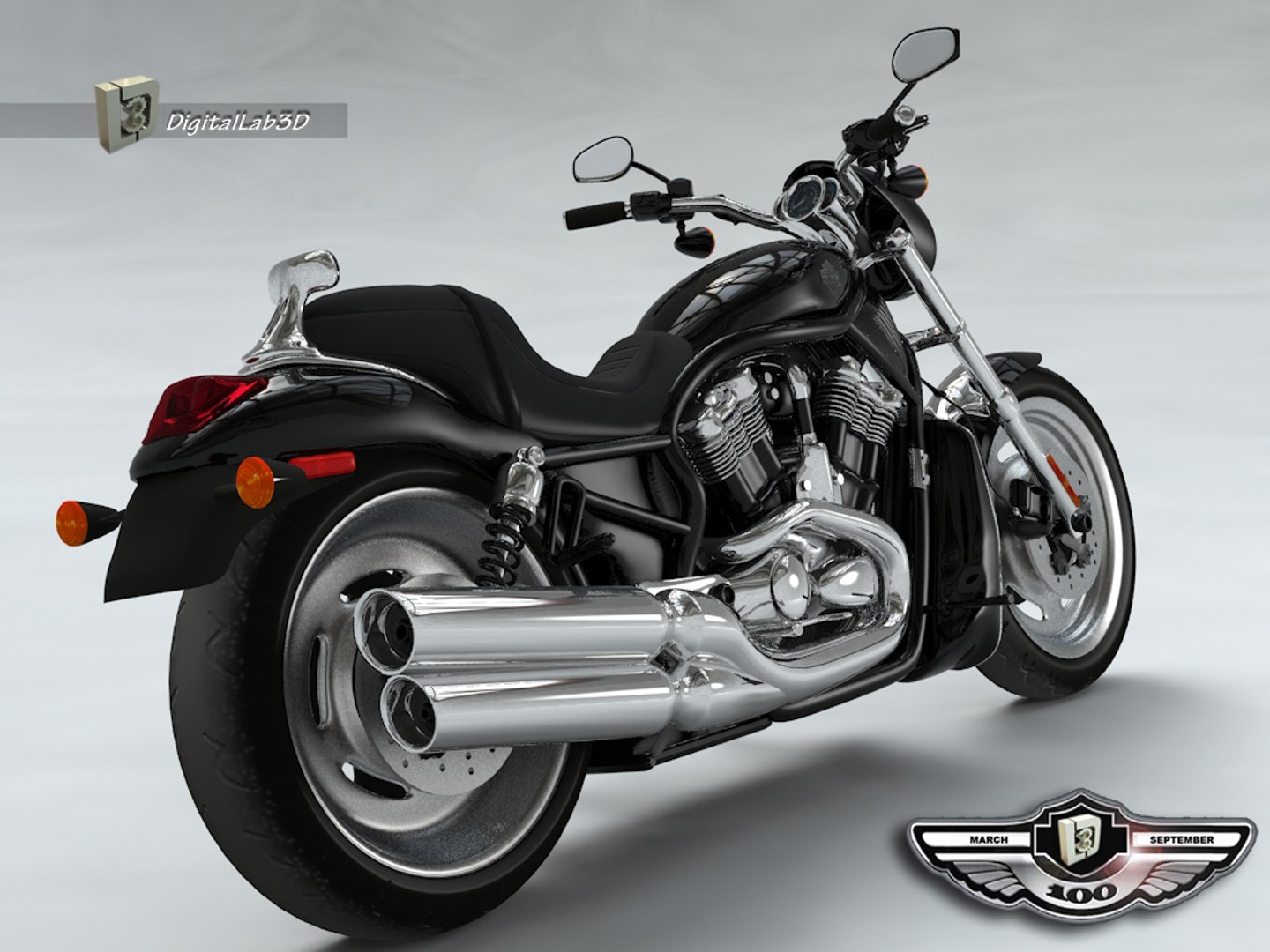 3d Model Harley Black Knight Motorcycle
