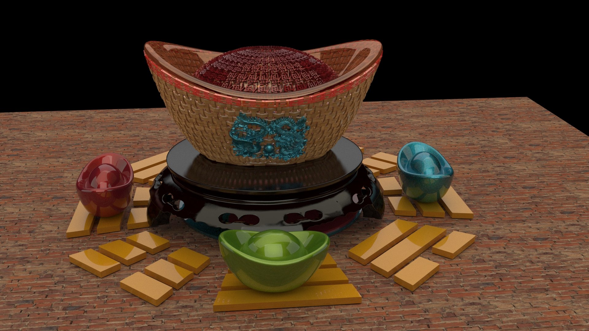 Chinese Gold Ingot 3D Model - TurboSquid 2139038