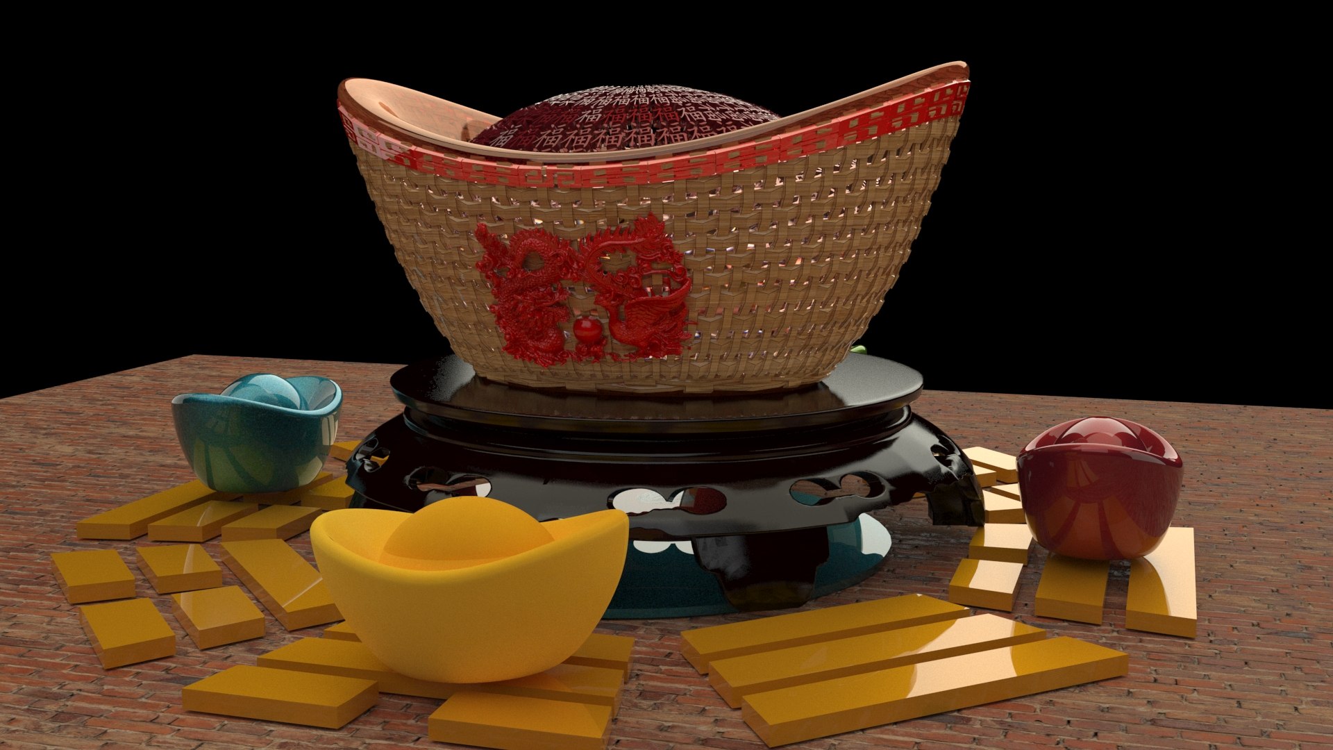 Chinese Gold Ingot 3D Model - TurboSquid 2139038