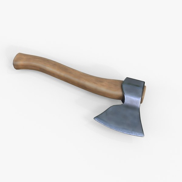 3d model realistic axe set