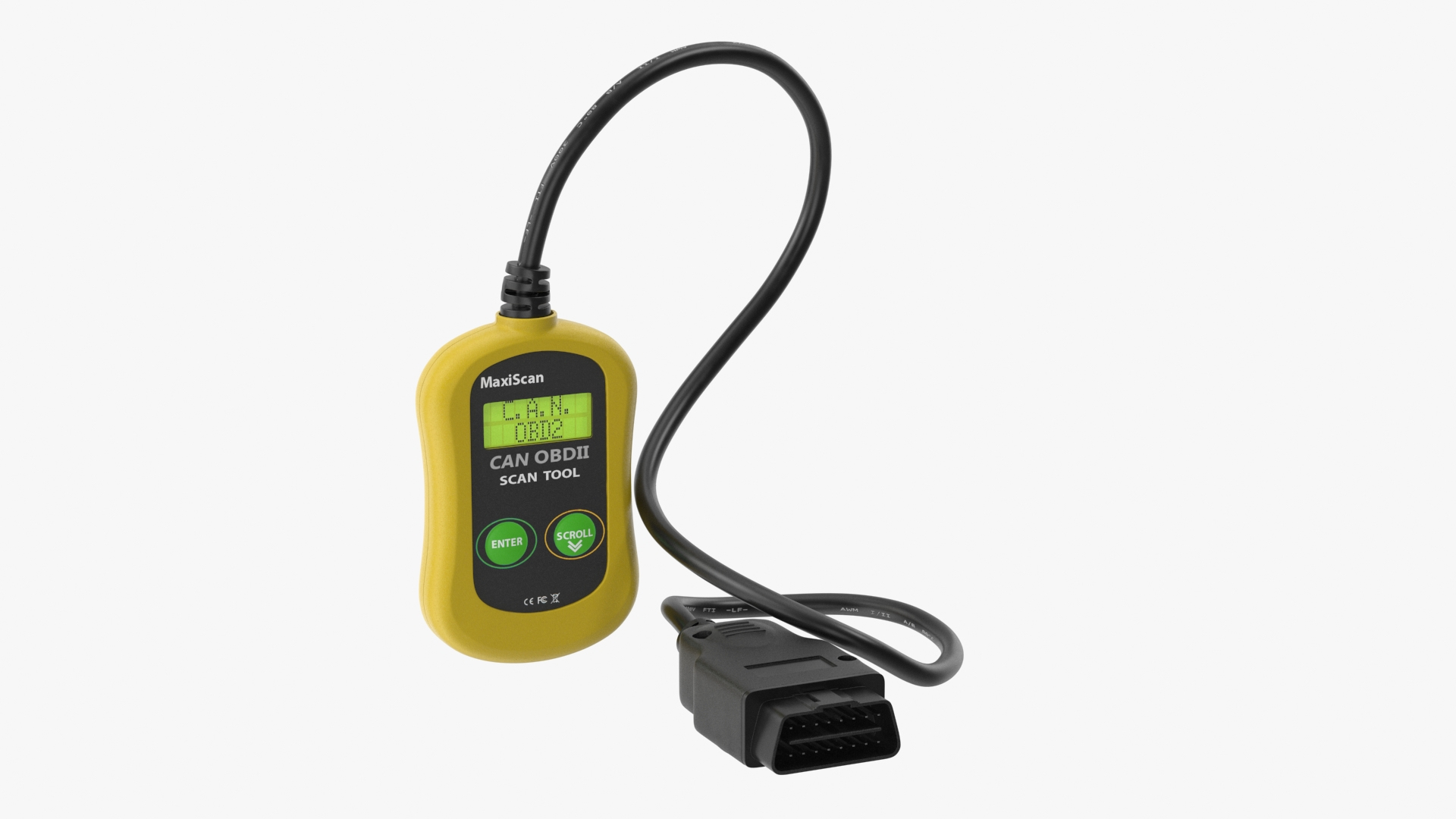3D OBD2 Code Reader Yellow Vertical Position Model - TurboSquid 1851560