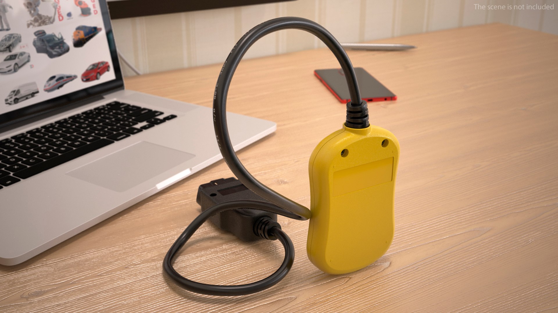3D OBD2 Code Reader Yellow Vertical Position Model - TurboSquid 1851560