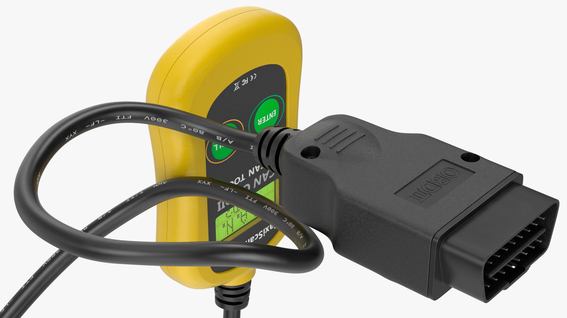 3D OBD2 Code Reader Yellow Vertical Position Model - TurboSquid 1851560