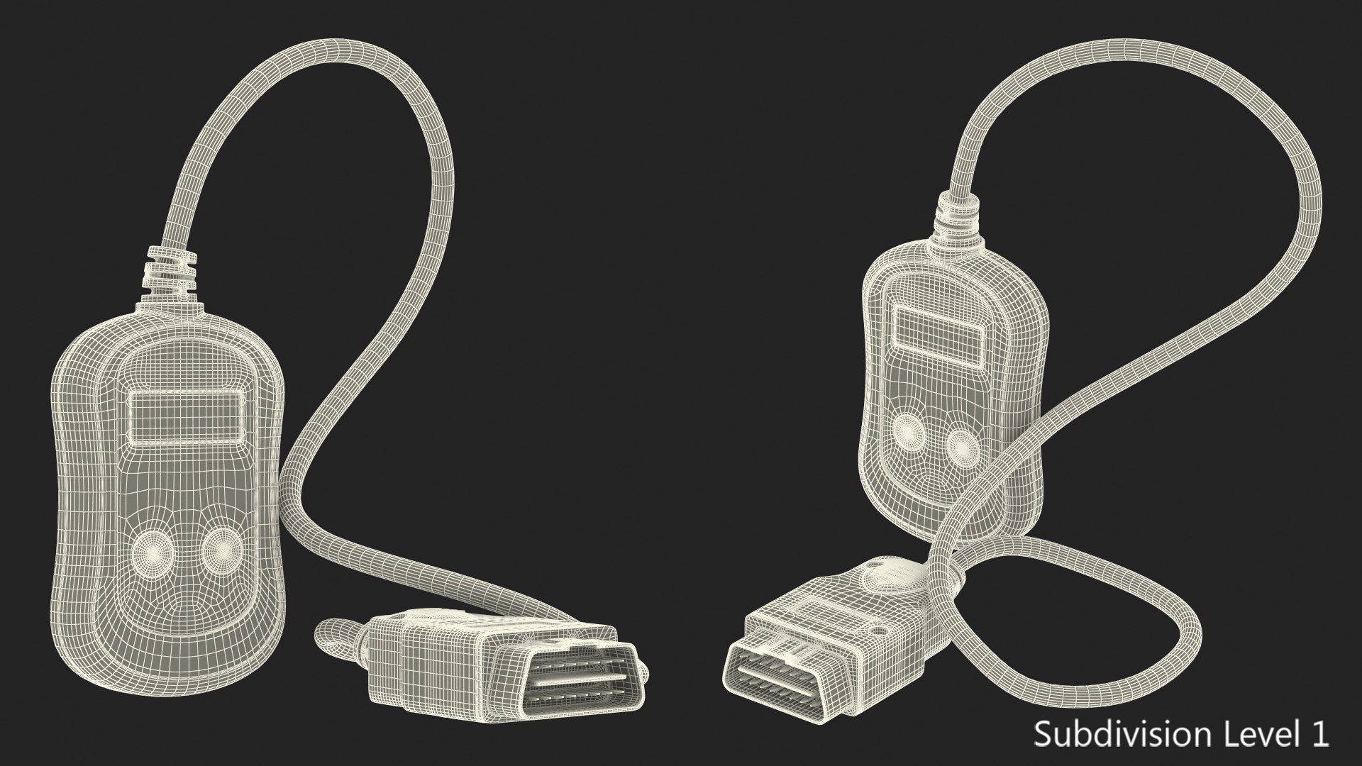 3D OBD2 Code Reader Yellow Vertical Position Model - TurboSquid 1851560