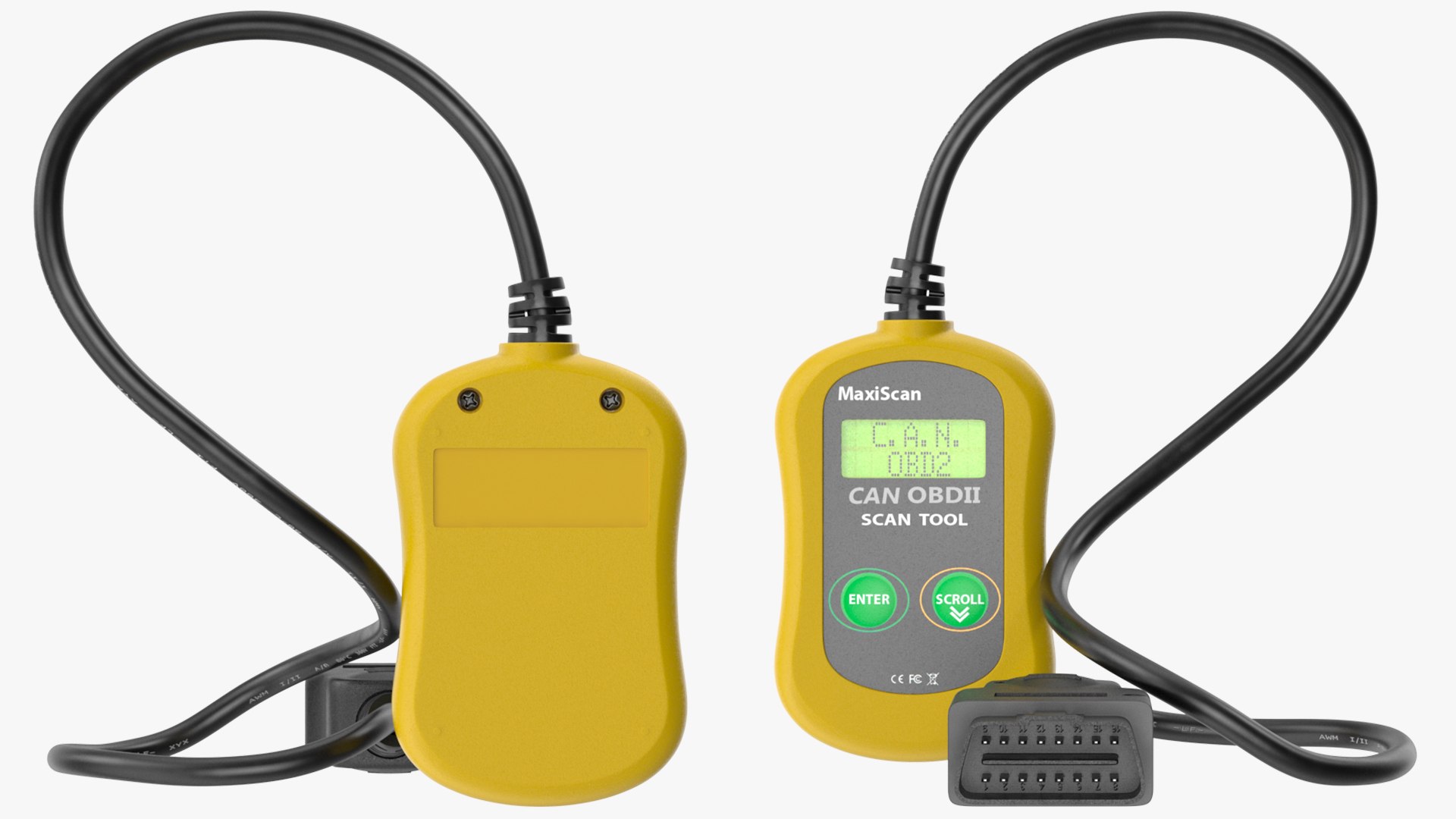 3D OBD2 Code Reader Yellow Vertical Position Model - TurboSquid 1851560