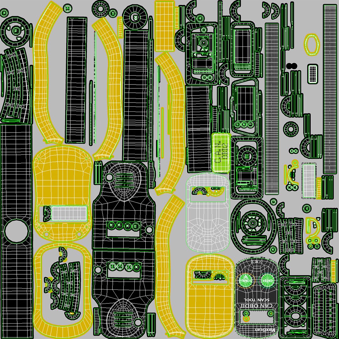 3D OBD2 Code Reader Yellow Vertical Position Model - TurboSquid 1851560