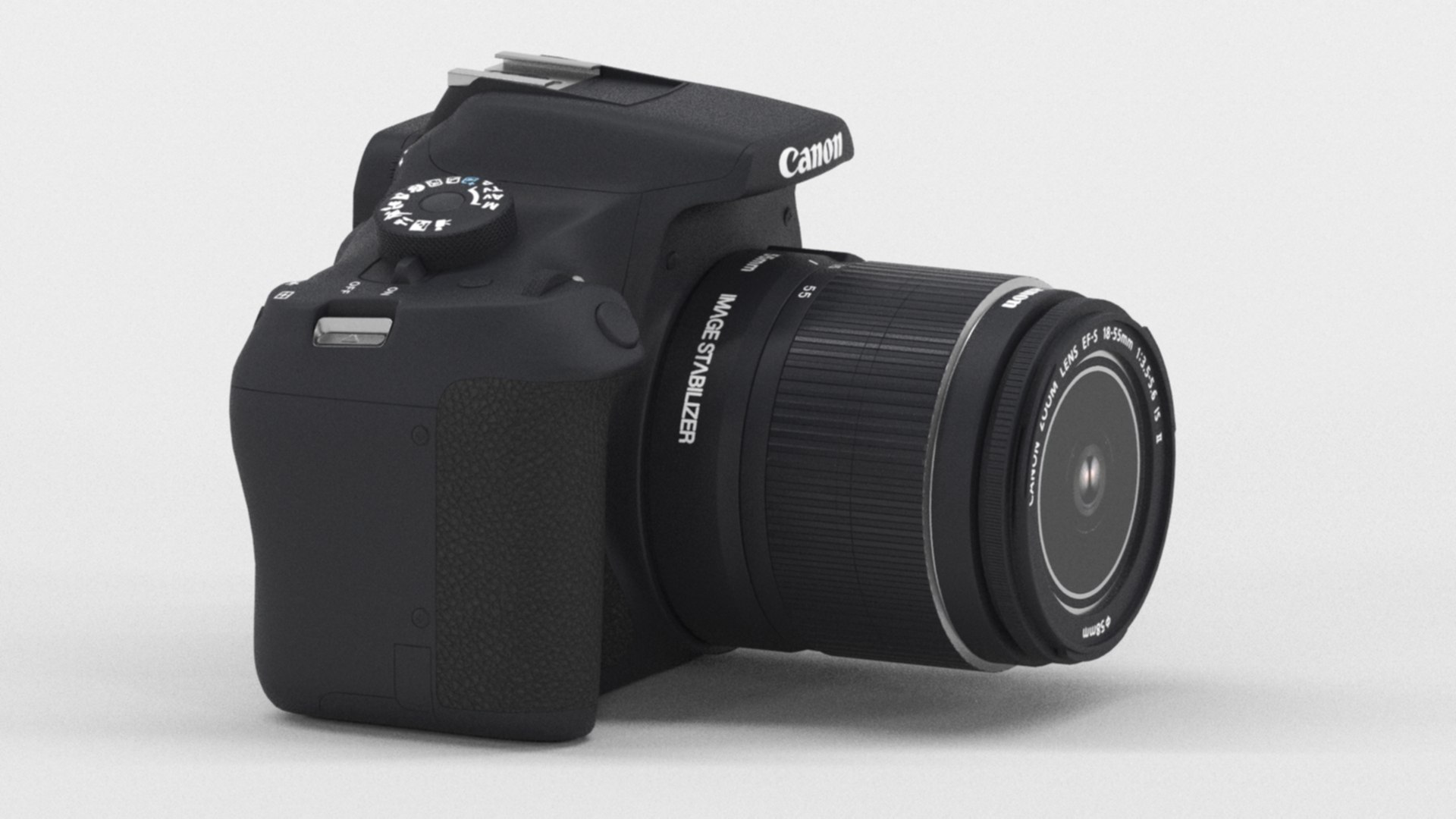 3D Model Canon EOS 2000D DSLR Camera And EF-S 18-55 Mm - TurboSquid 2351431