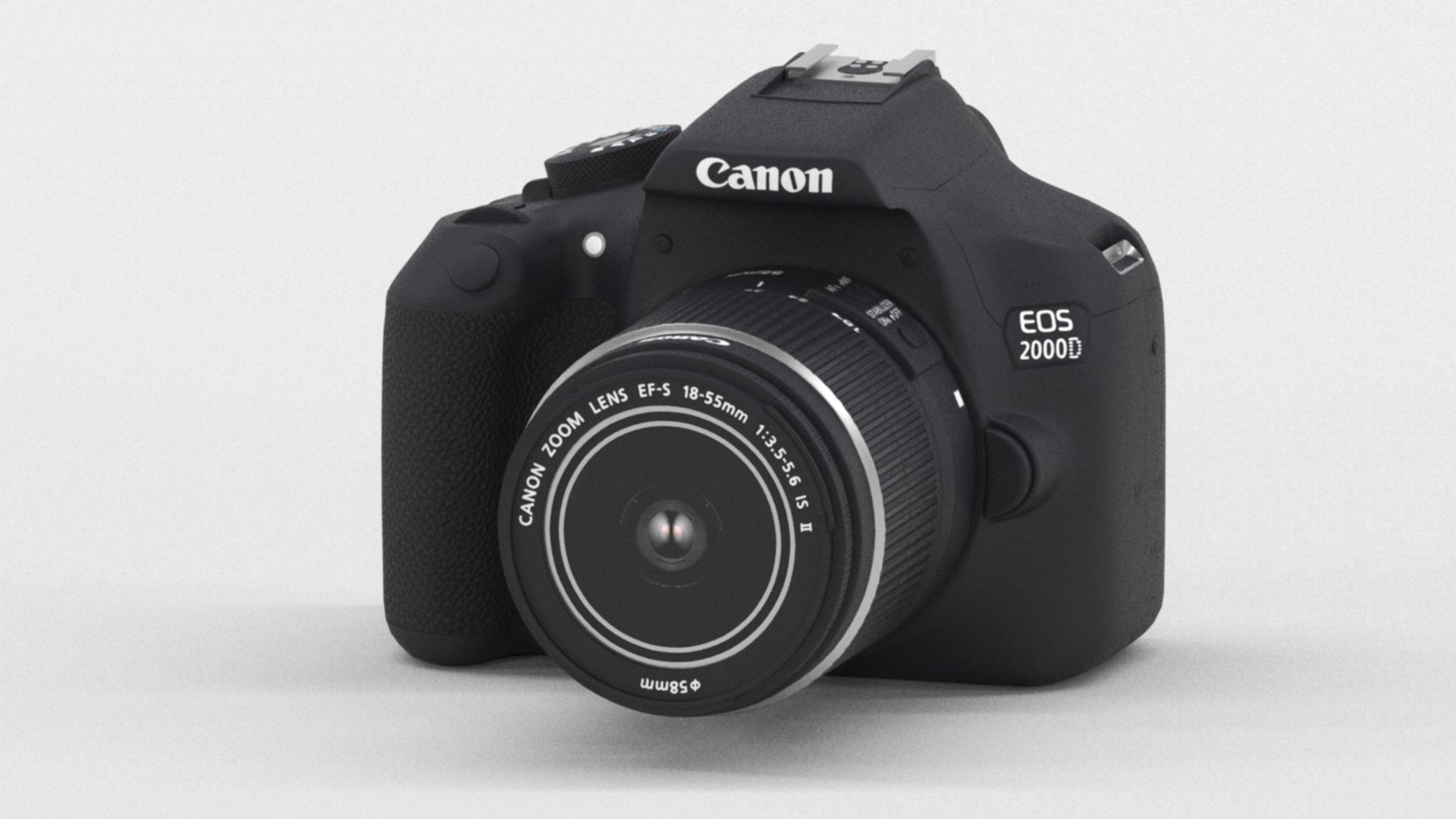 3D Model Canon EOS 2000D DSLR Camera And EF-S 18-55 Mm - TurboSquid 2351431