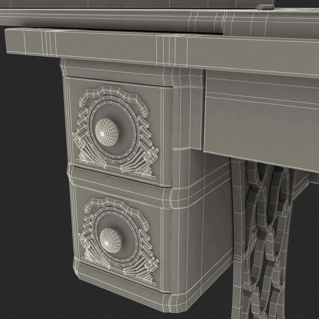 antique singer sewing machine 3d model
