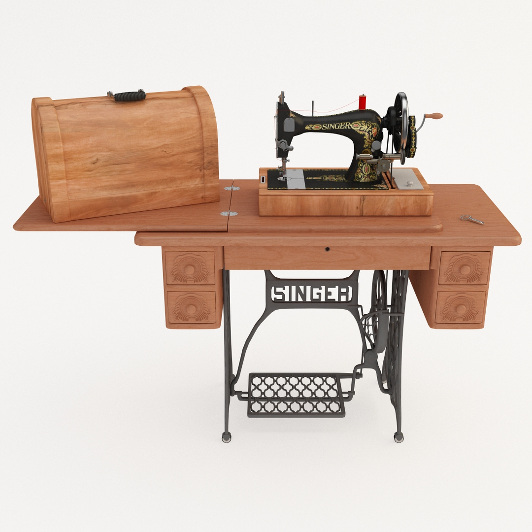 antique singer sewing machine 3d model