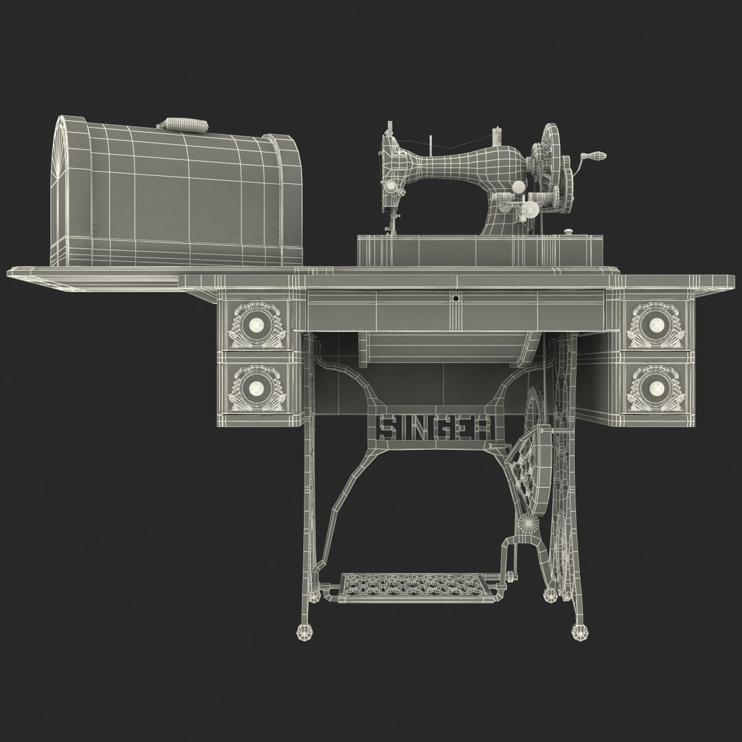 antique singer sewing machine 3d model