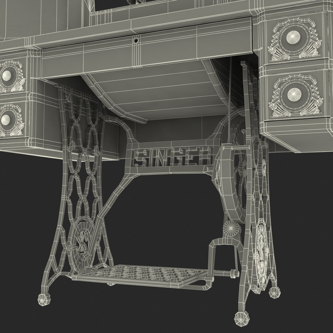 antique singer sewing machine 3d model