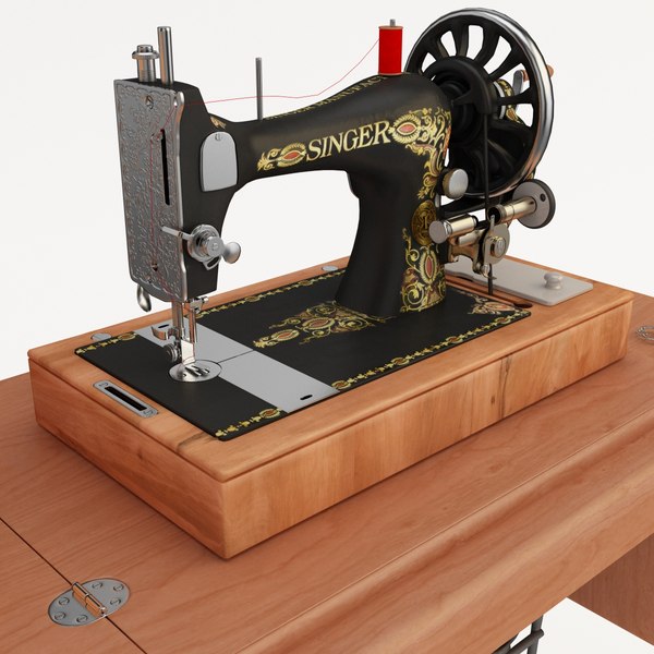 antique singer sewing machine 3d model