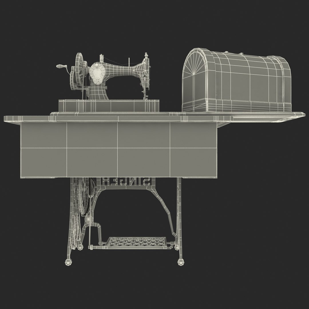 antique singer sewing machine 3d model