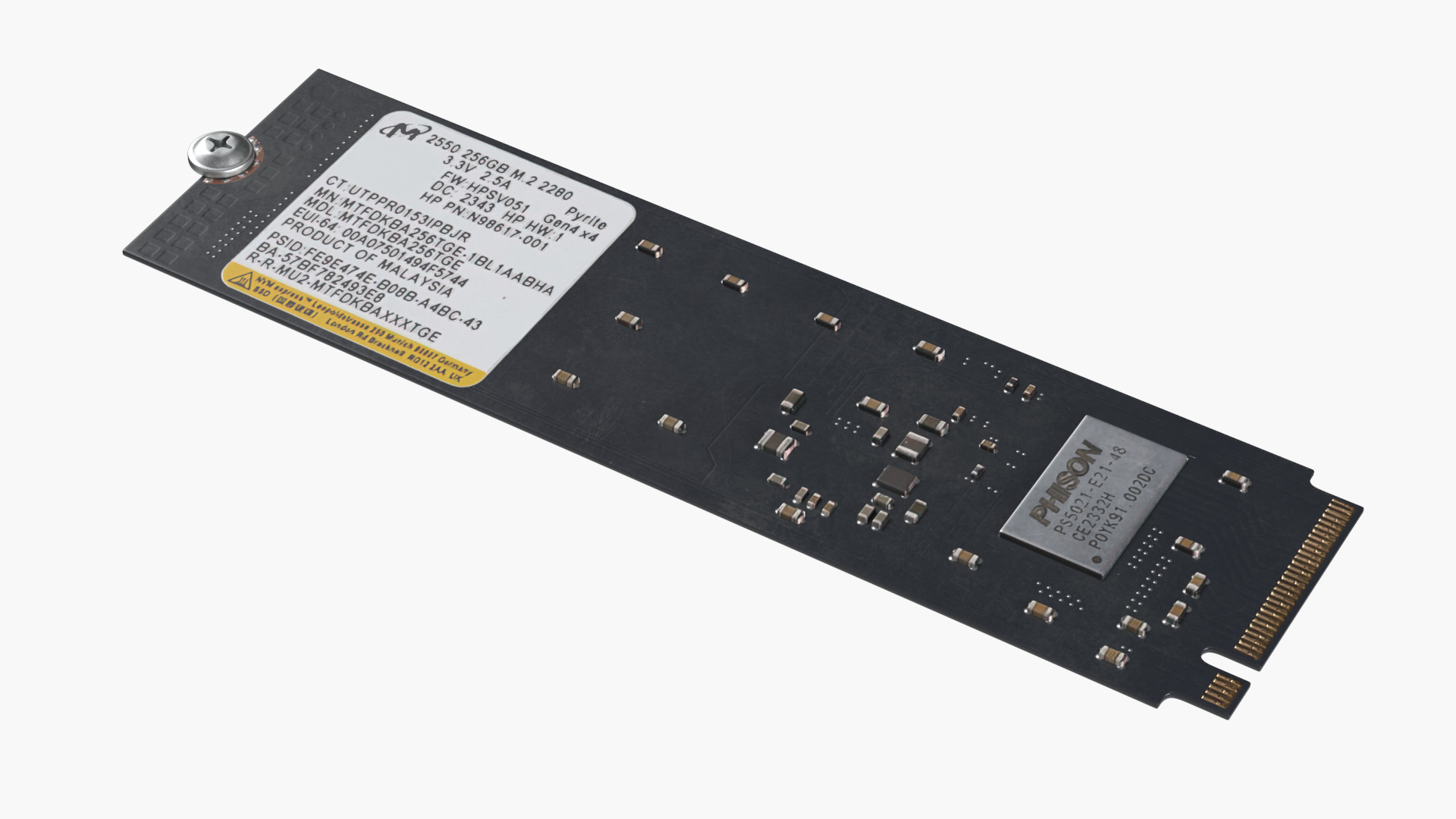 3D Model HP EliteBook X G1a M 2 2280 NVMe SSD With Phison Controller ...