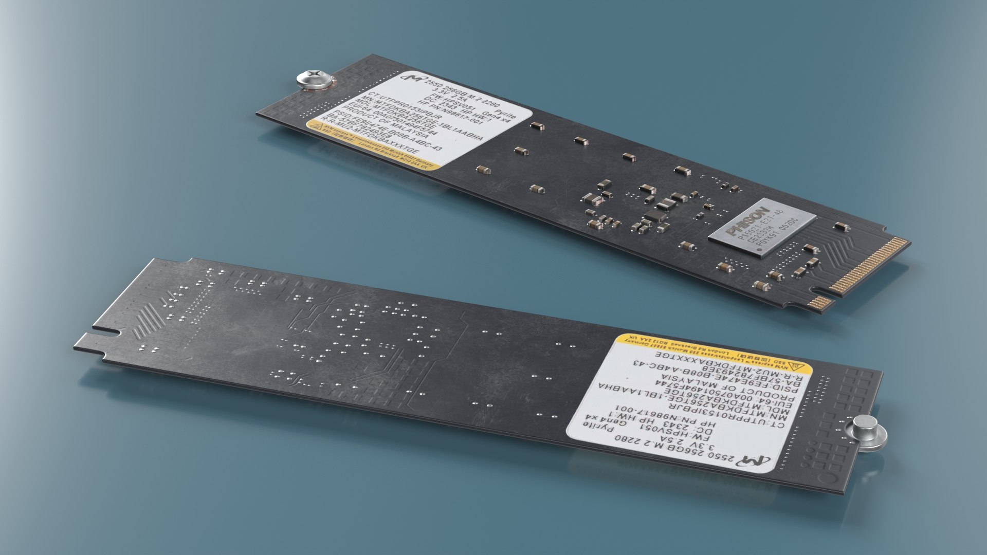 3D Model HP EliteBook X G1a M 2 2280 NVMe SSD With Phison Controller ...