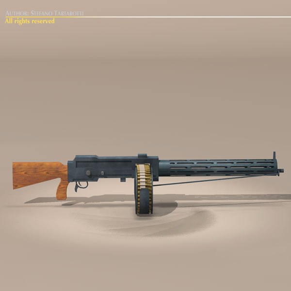 3d model parabellum lmg14 machine gun