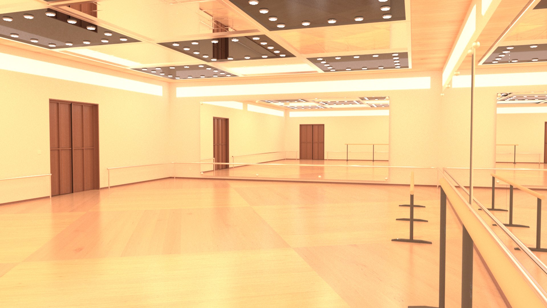 Choreography Room Interior 3D Model - TurboSquid 1422114