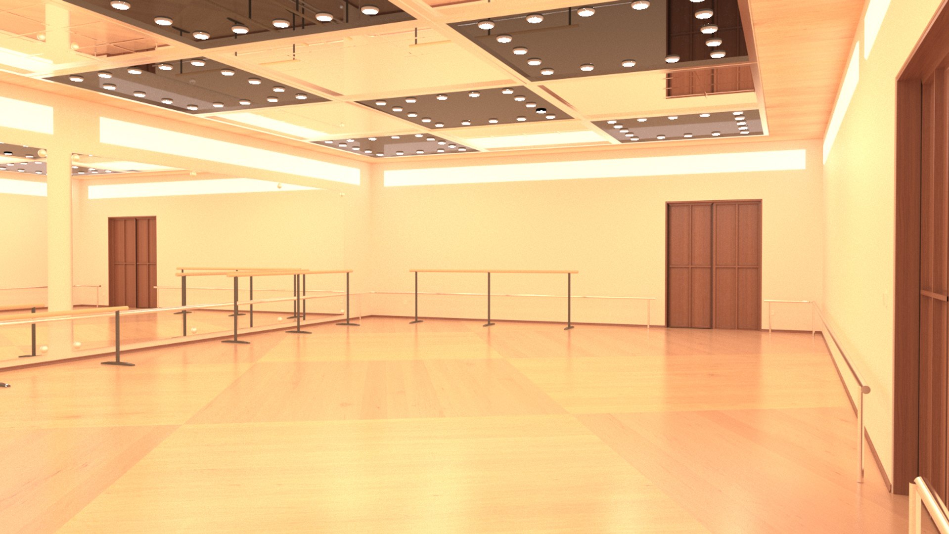 Choreography Room Interior 3D Model - TurboSquid 1422114