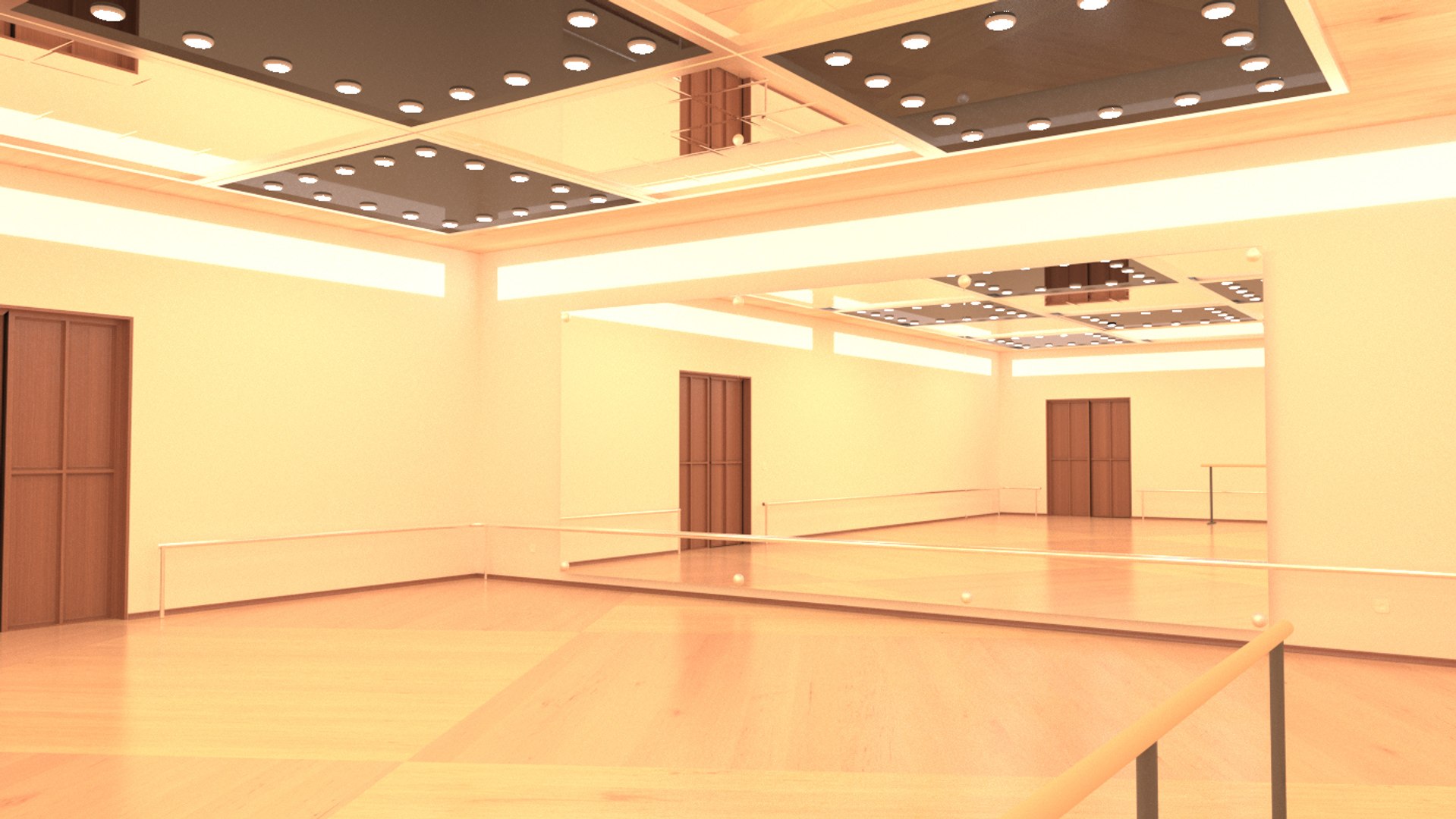 Choreography Room Interior 3D Model - TurboSquid 1422114