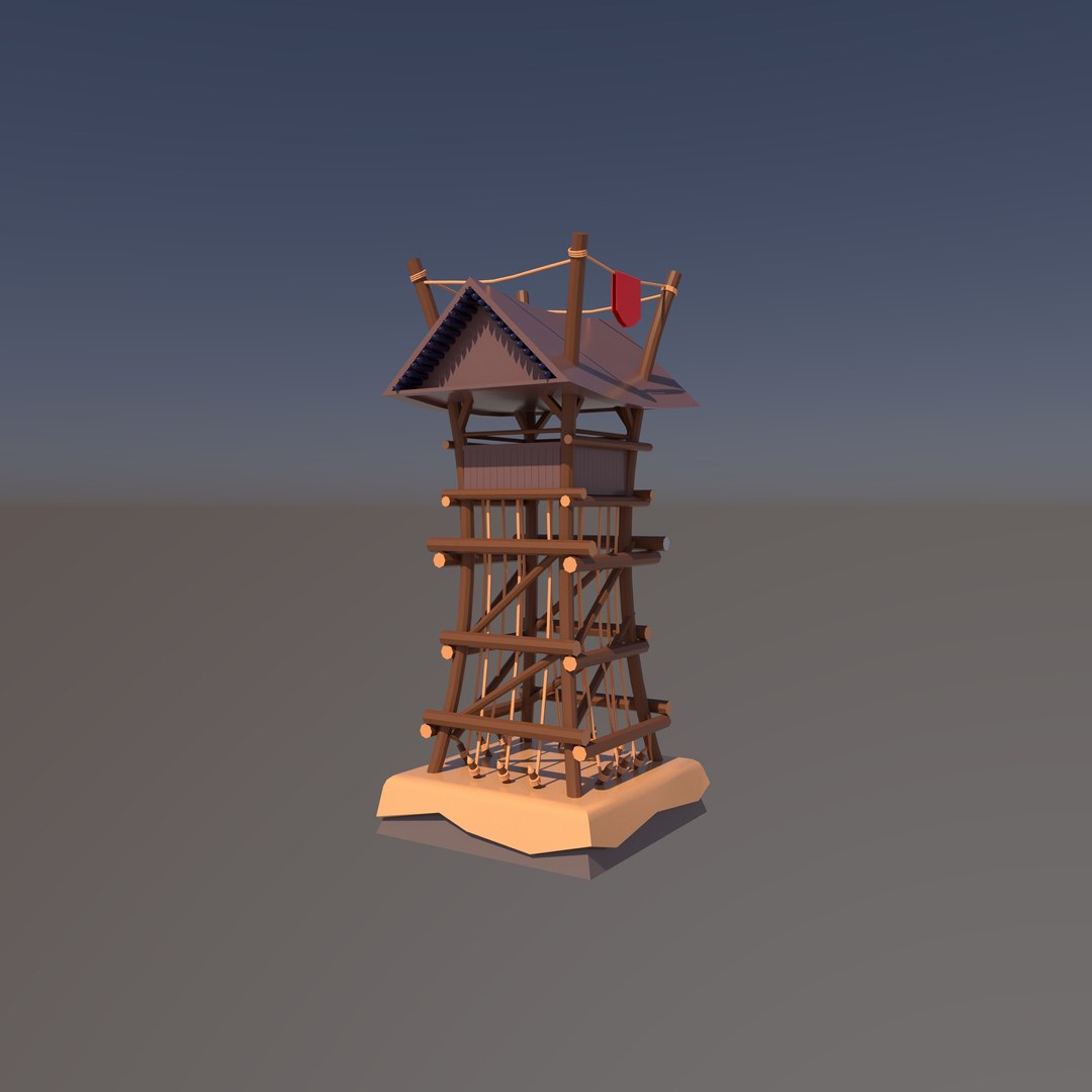 Watch Tower Low-poly 3D Model Model - TurboSquid 2363000