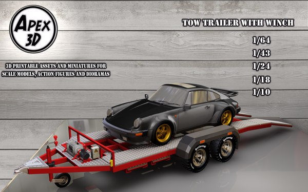 Car Tow Trailer 3d printable in various scales 3D 모델 - TurboSquid 2061046