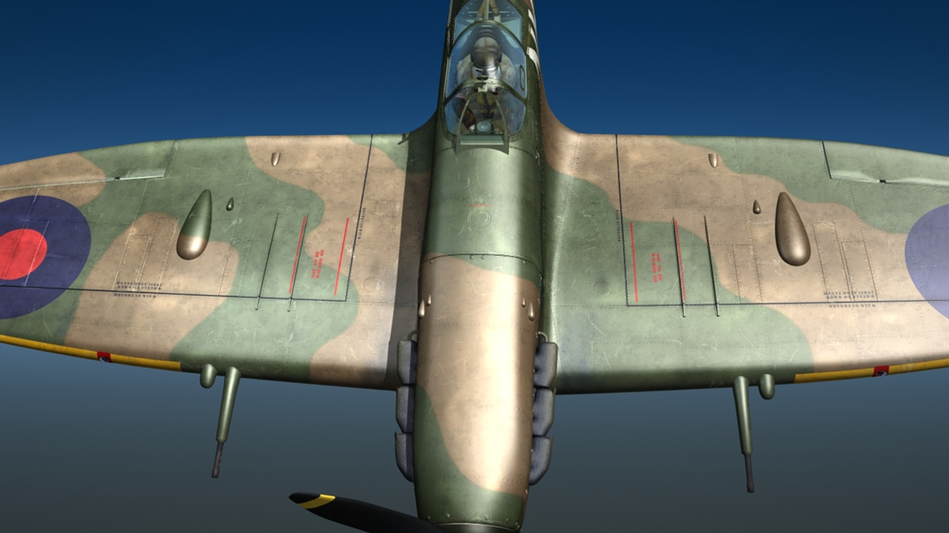 3d model super spitfire fighters