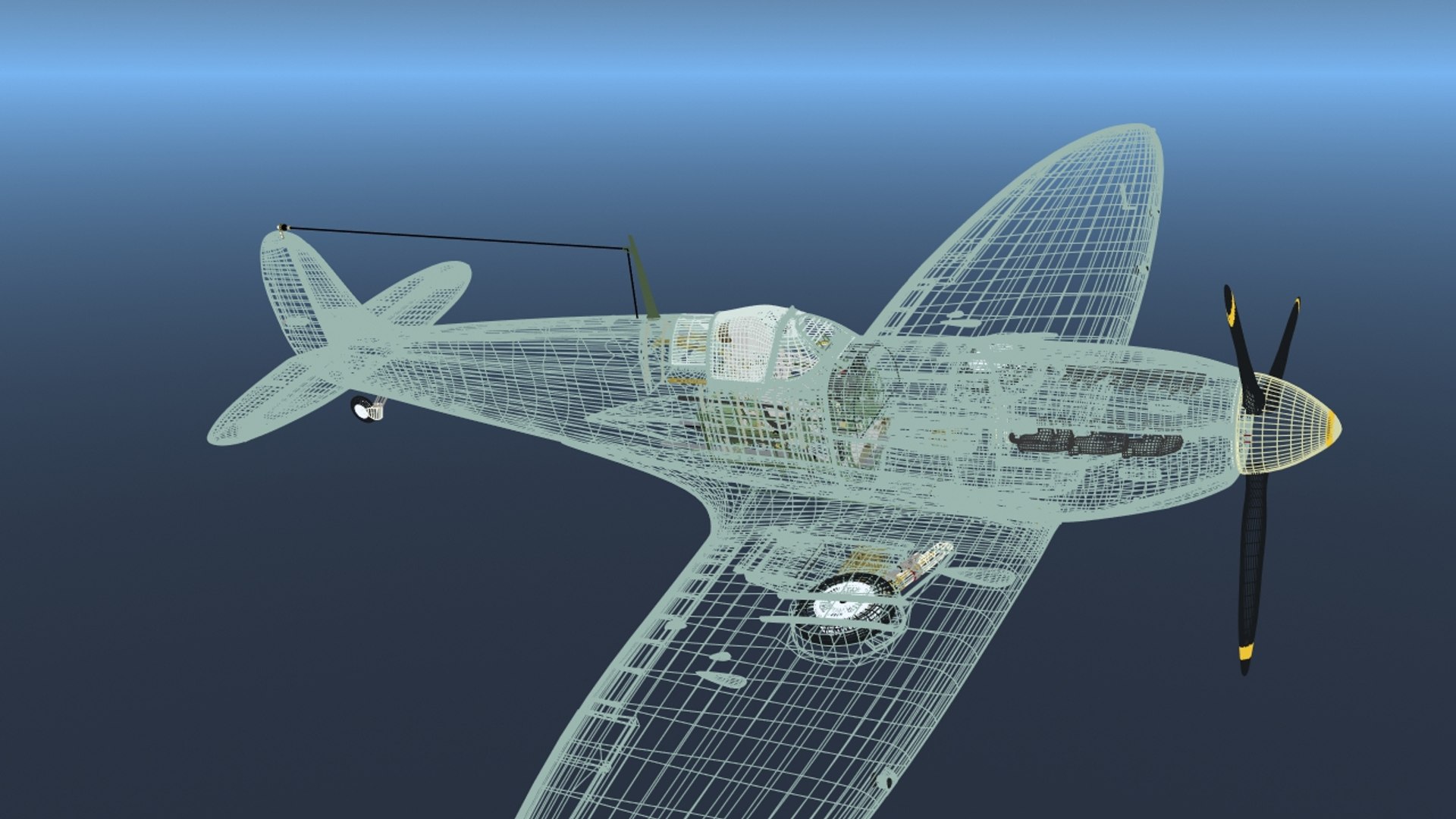 3d model super spitfire fighters