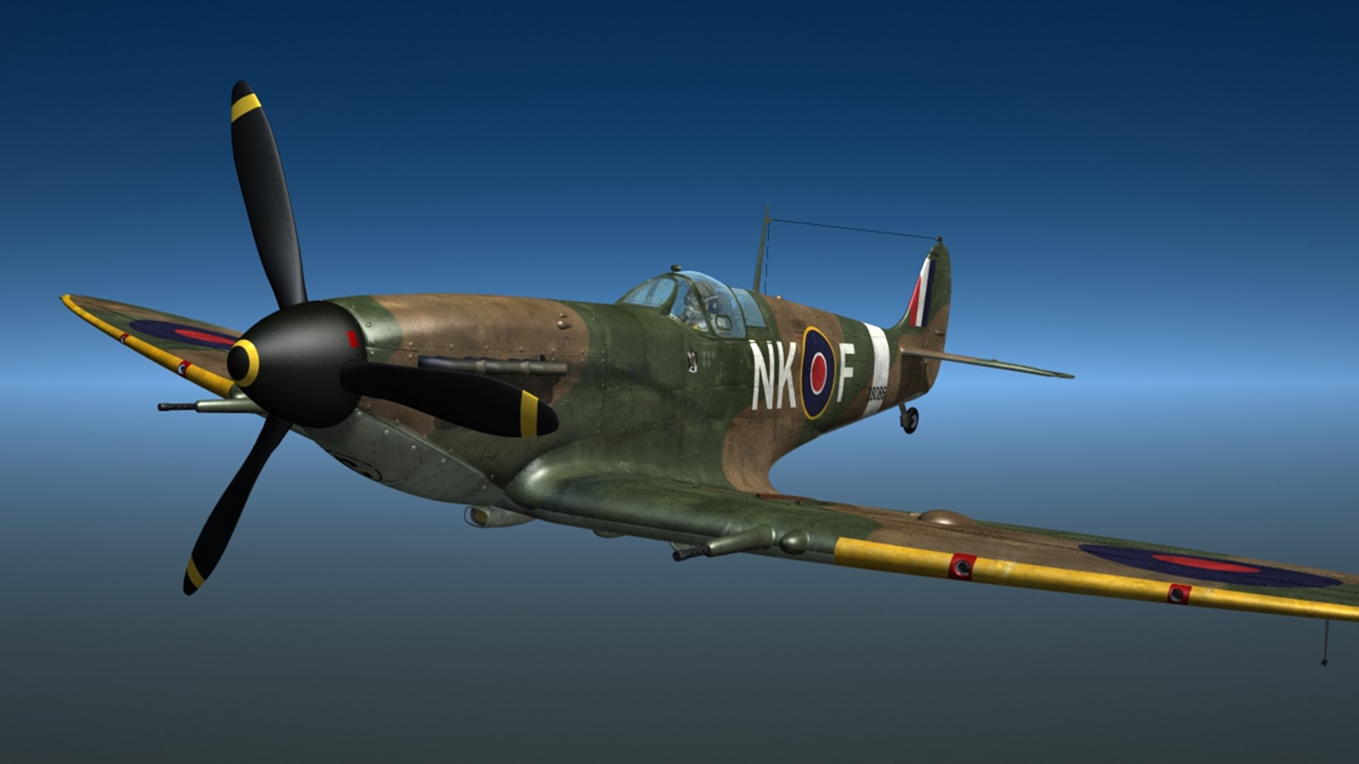 3d model super spitfire fighters
