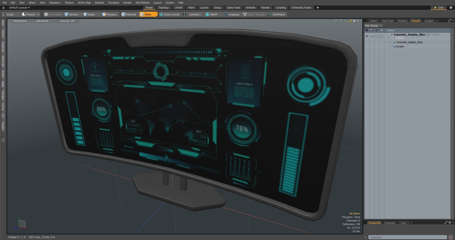 Futuristic Display Blue 3D model - TurboSquid 2146907