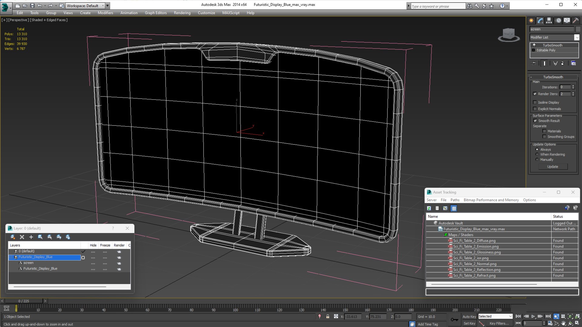 Futuristic Display Blue 3D model - TurboSquid 2146907