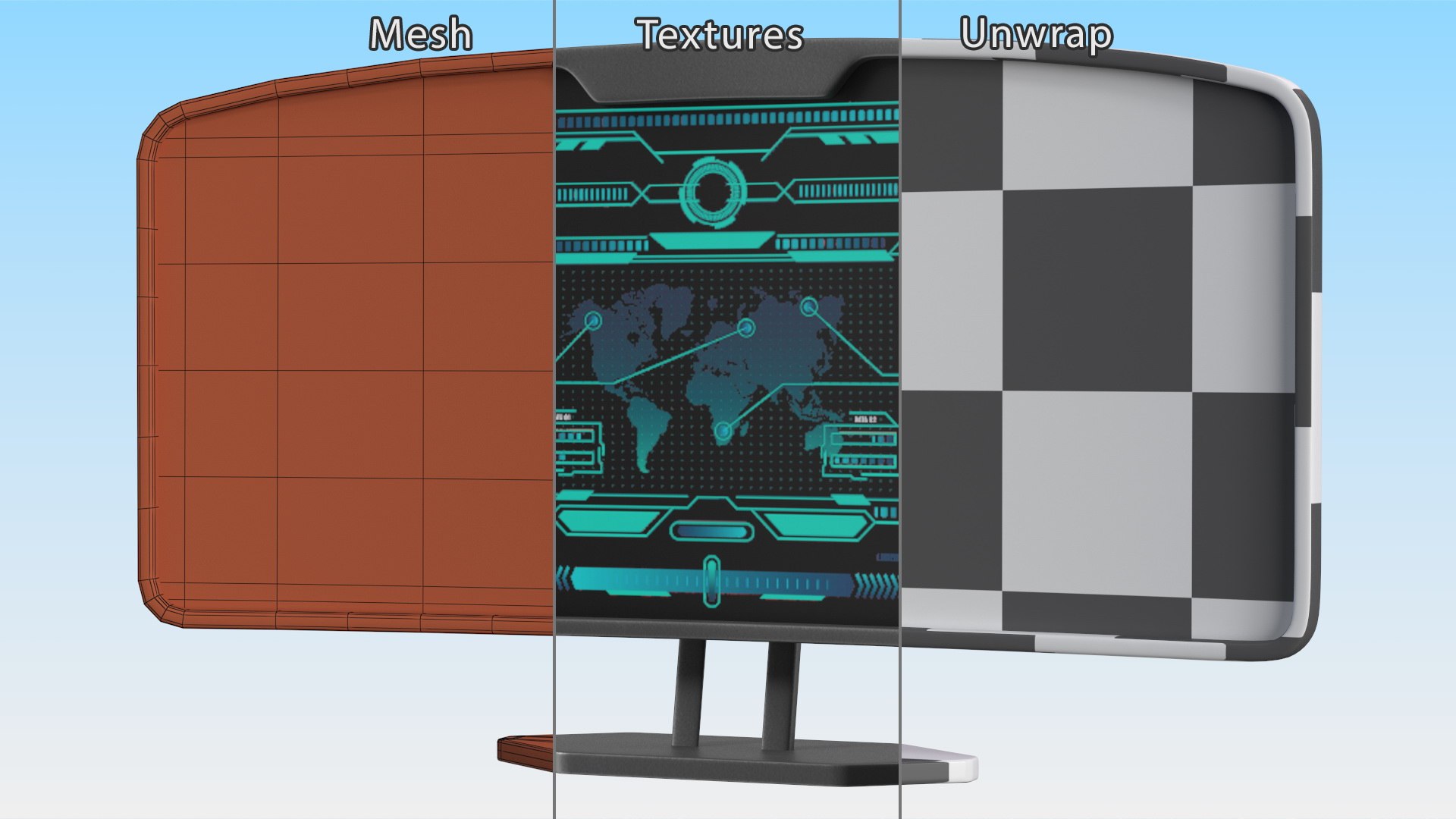 Futuristic Display Blue 3D model - TurboSquid 2146907