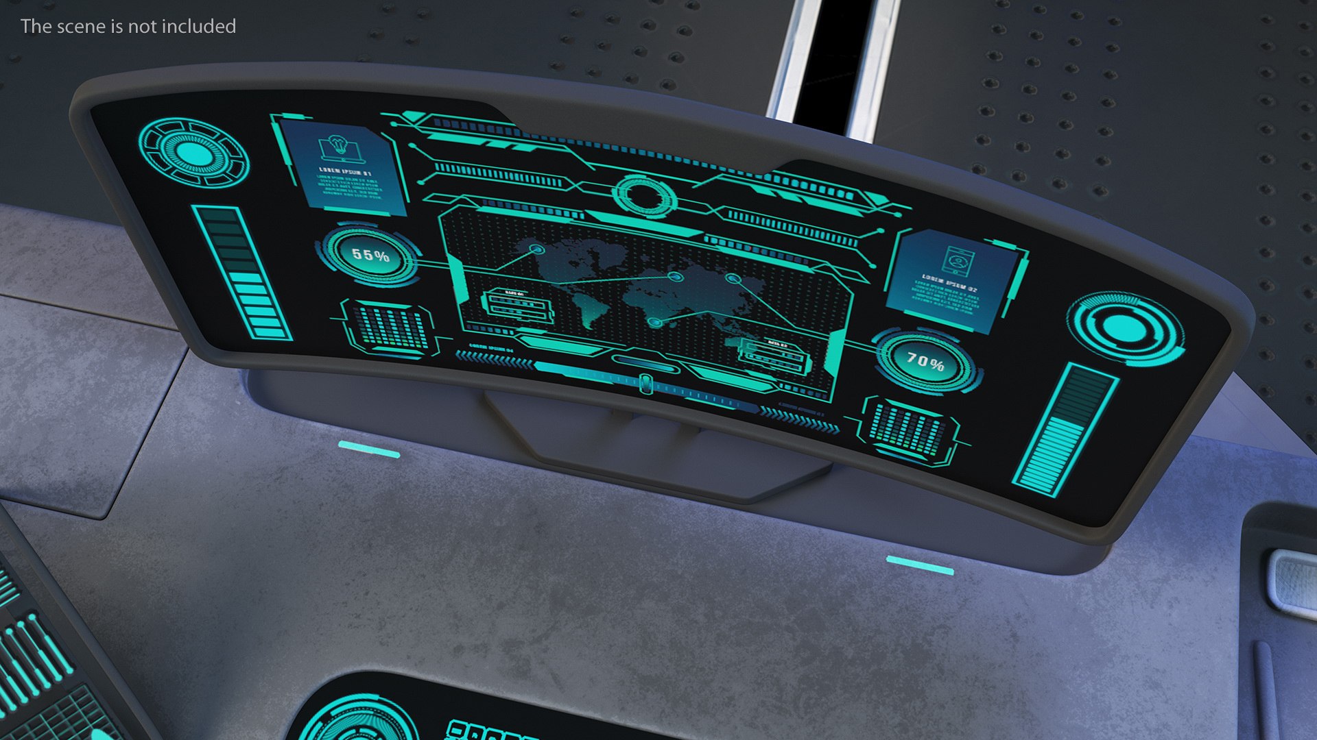 Futuristic Display Blue 3D model - TurboSquid 2146907