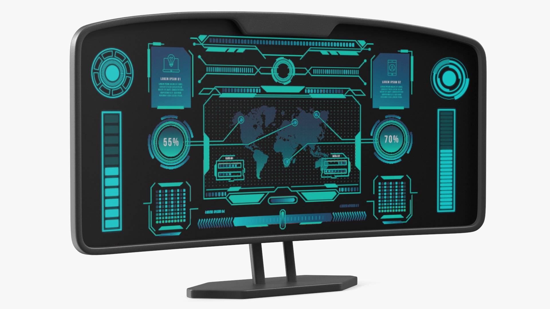 Futuristic Display Blue 3D model - TurboSquid 2146907