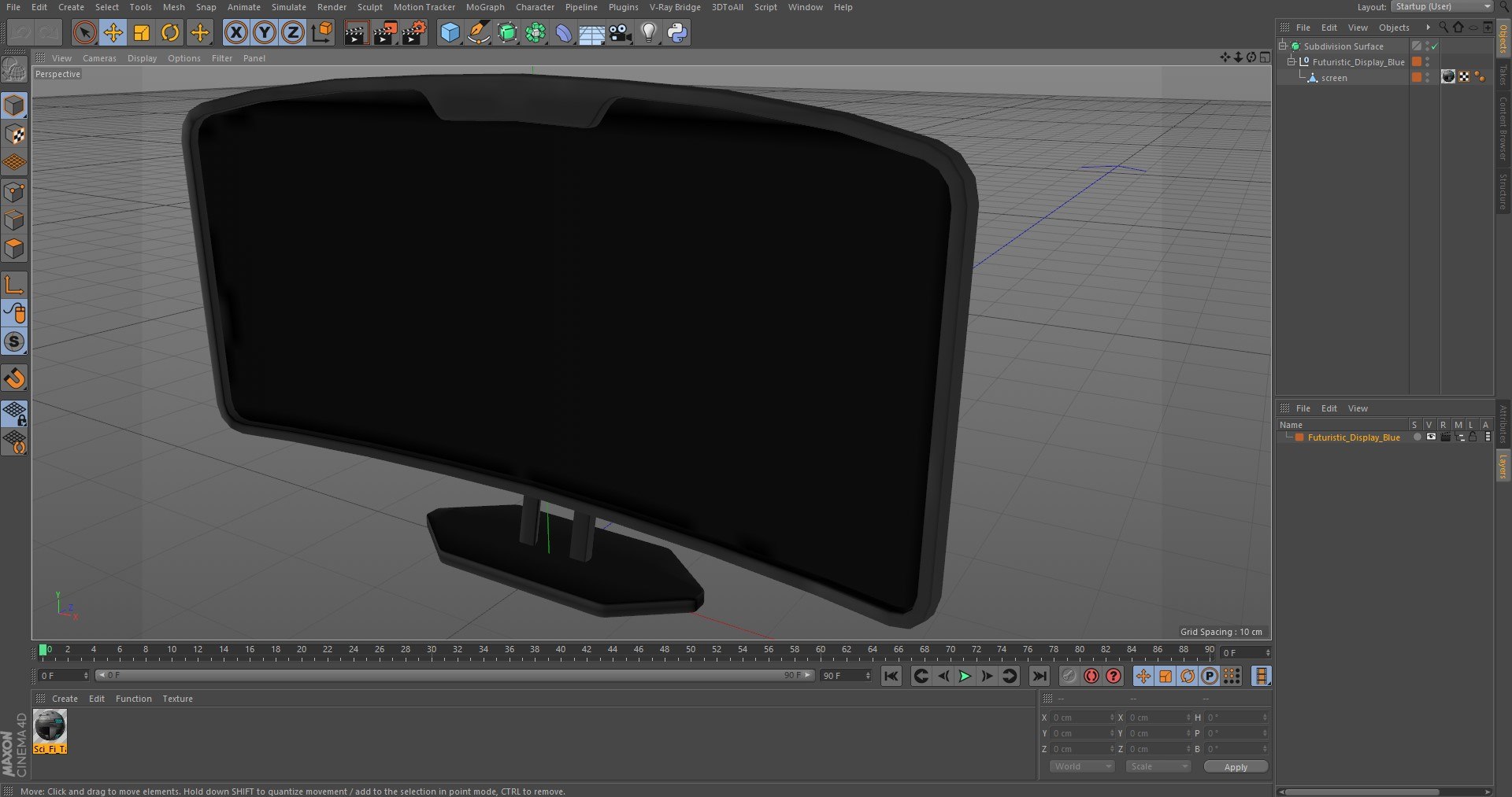 Futuristic Display Blue 3D model - TurboSquid 2146907