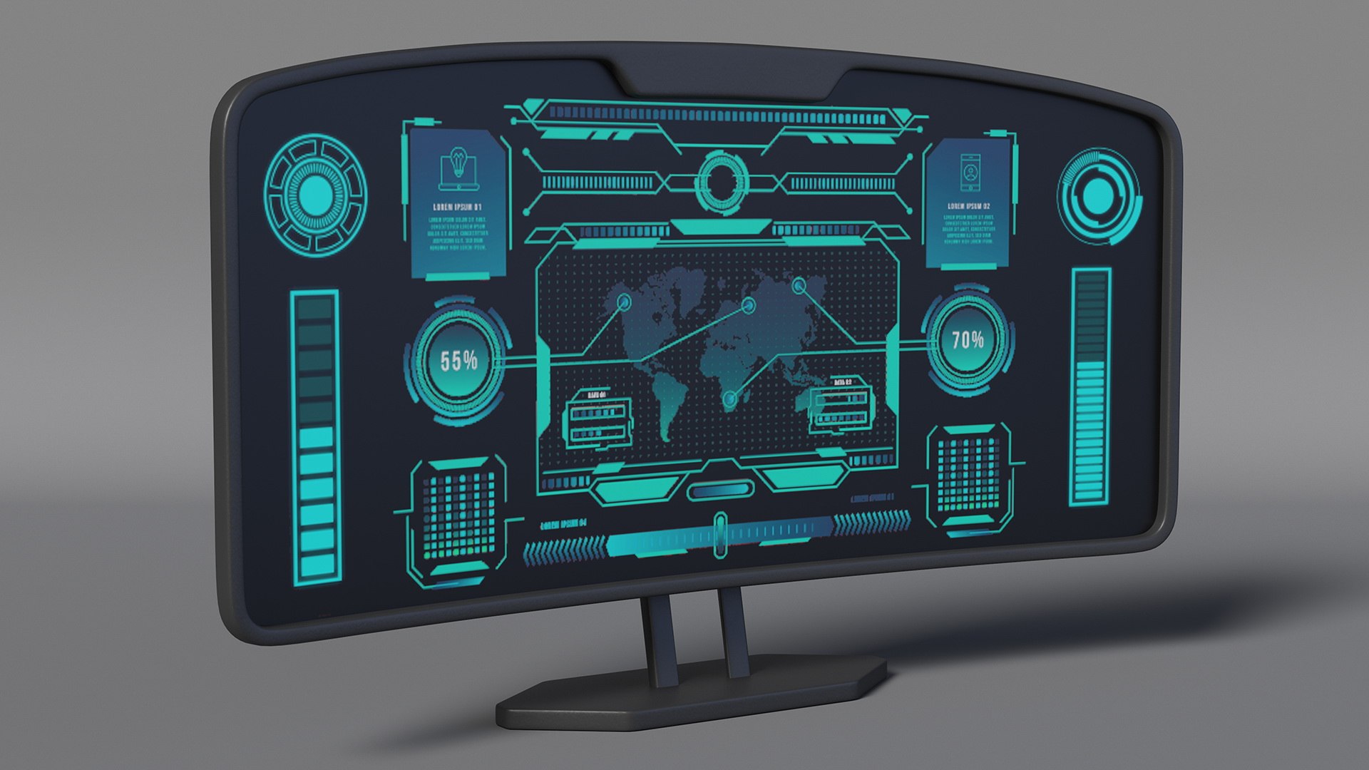 Futuristic Display Blue 3D model - TurboSquid 2146907
