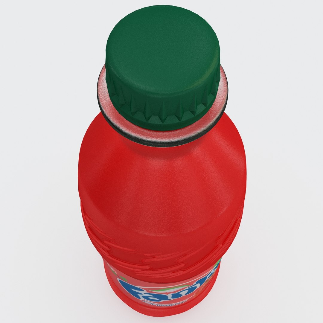 fanta strawberry bottle 3d obj