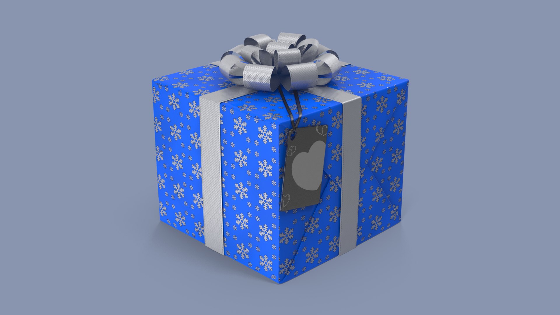 3D Model Gift Box Lable Blue - TurboSquid 1746527